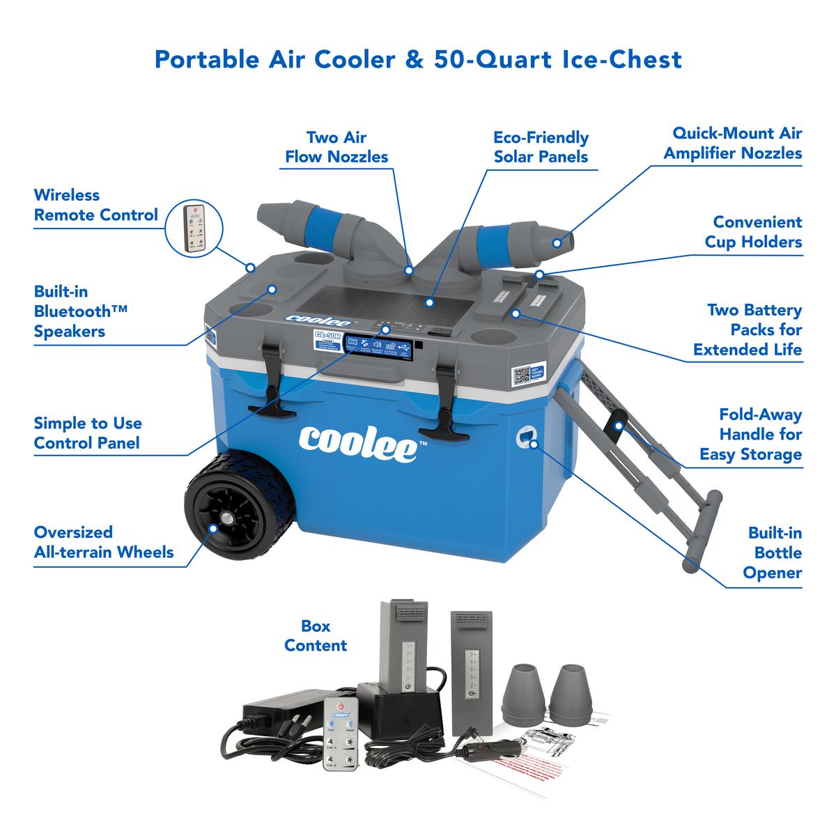 CL-50R CoolBoss Evaporative Air Cooler Wheeled Portable Air Cooler 50 ...